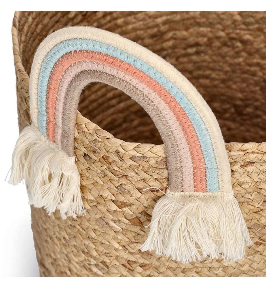 Zeller Rainbow Storage Basket, Seagrass/Cotton -… | DeinDeal