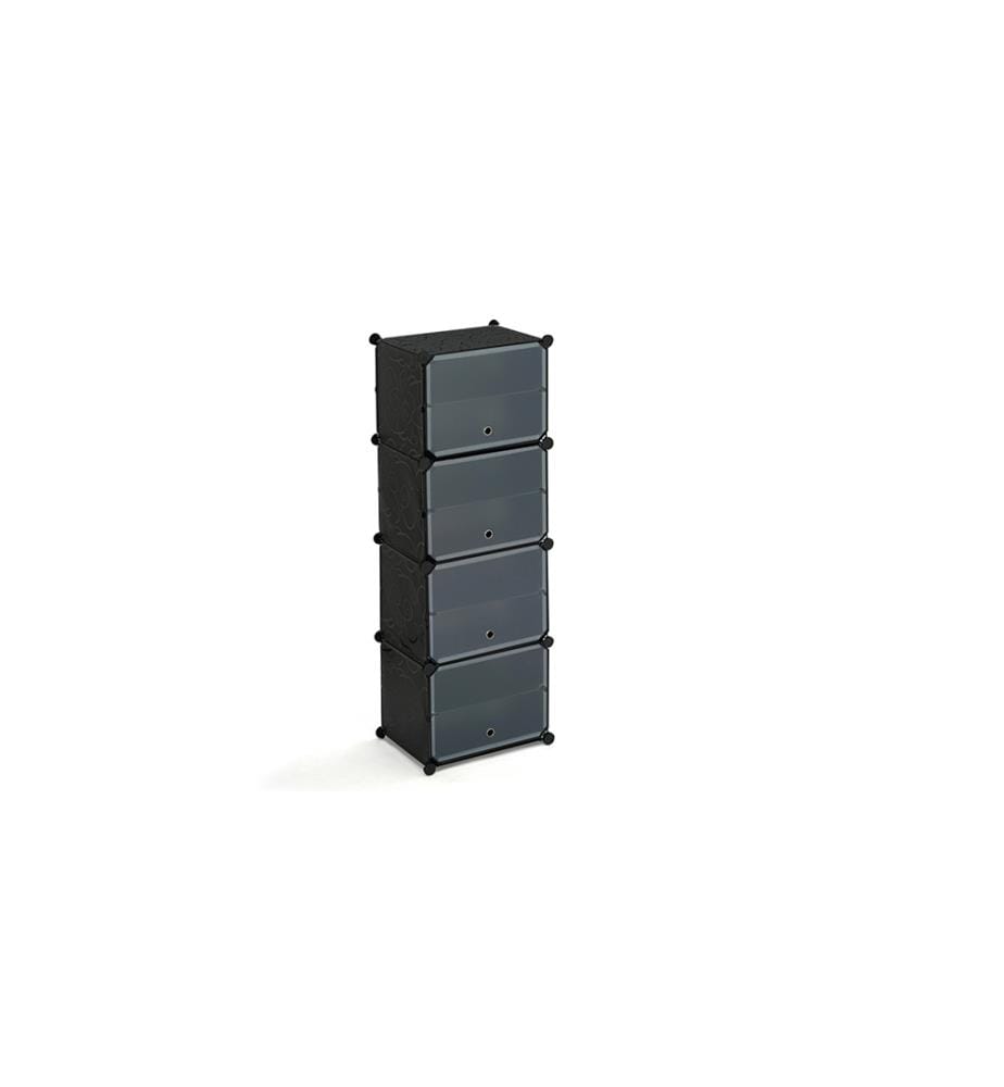 Idomya Shoe Cabinet 43 x 32 x 122 cm - Black | DeinDeal
