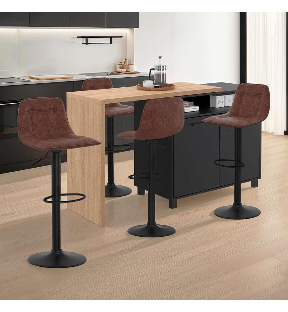 Idomya Set of 4 Edison adjustable bar stools - B… | DeinDeal