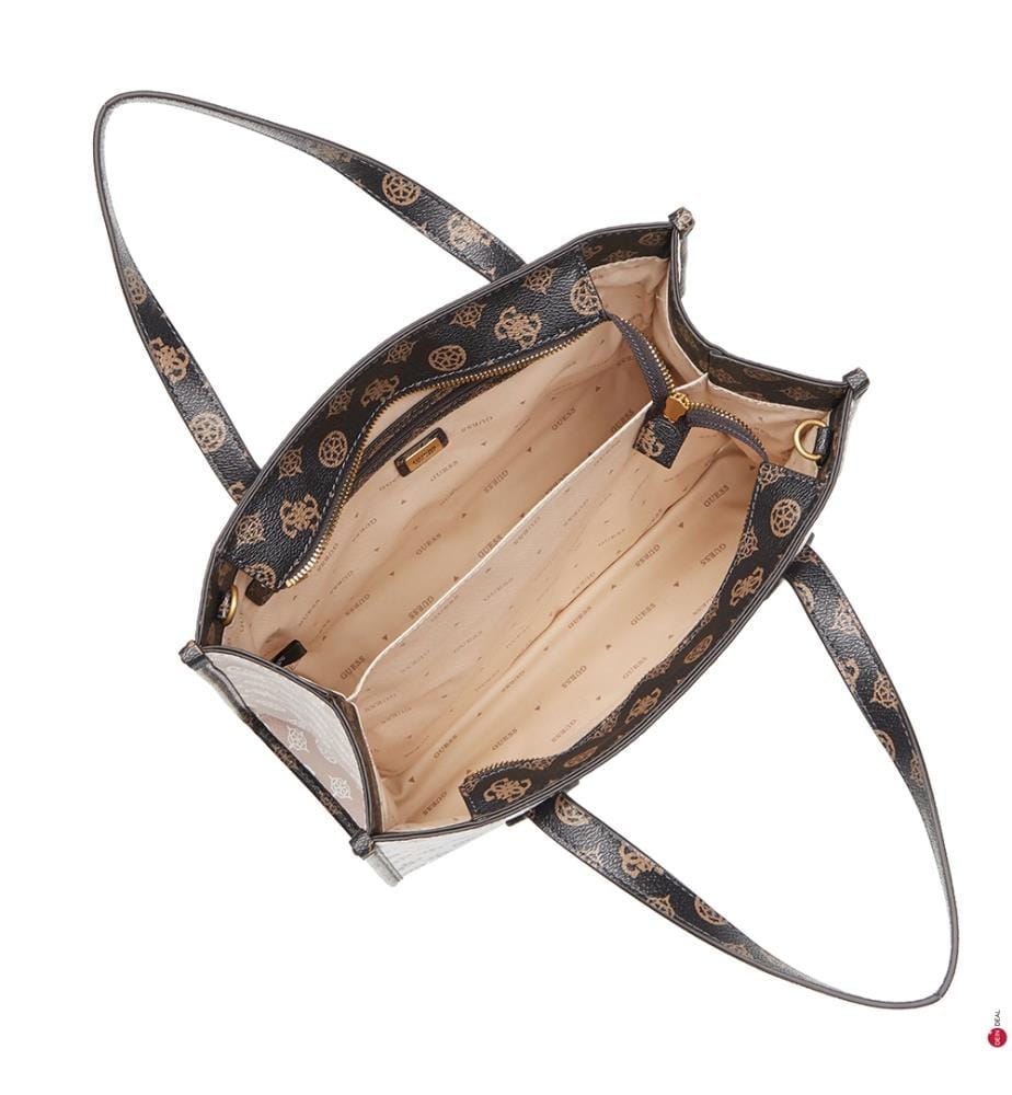 Guess Handtasche Silvana Logo - Weiss und Dunkel… | DeinDeal