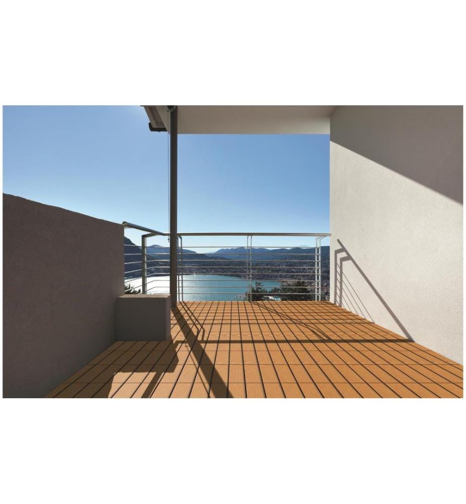 FLORCO - Balkon-& Terrassenplatten Tex, Braun, 6… | DeinDeal