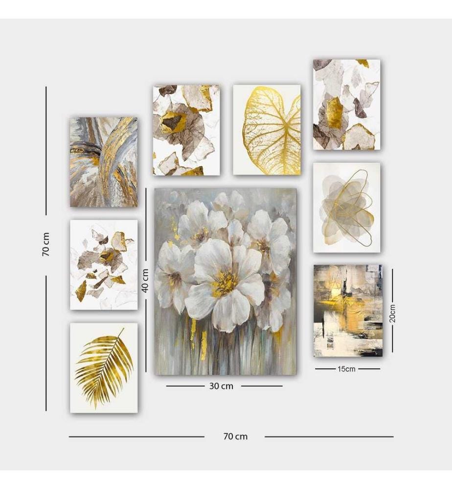 Wallxpert Decorative MDF Painting, 9 Pieces, Mul… | DeinDeal