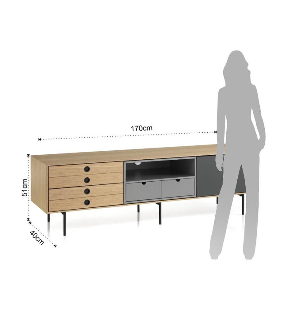 Tomasucci TV Sideboard Hero - Brown and Grey | DeinDeal