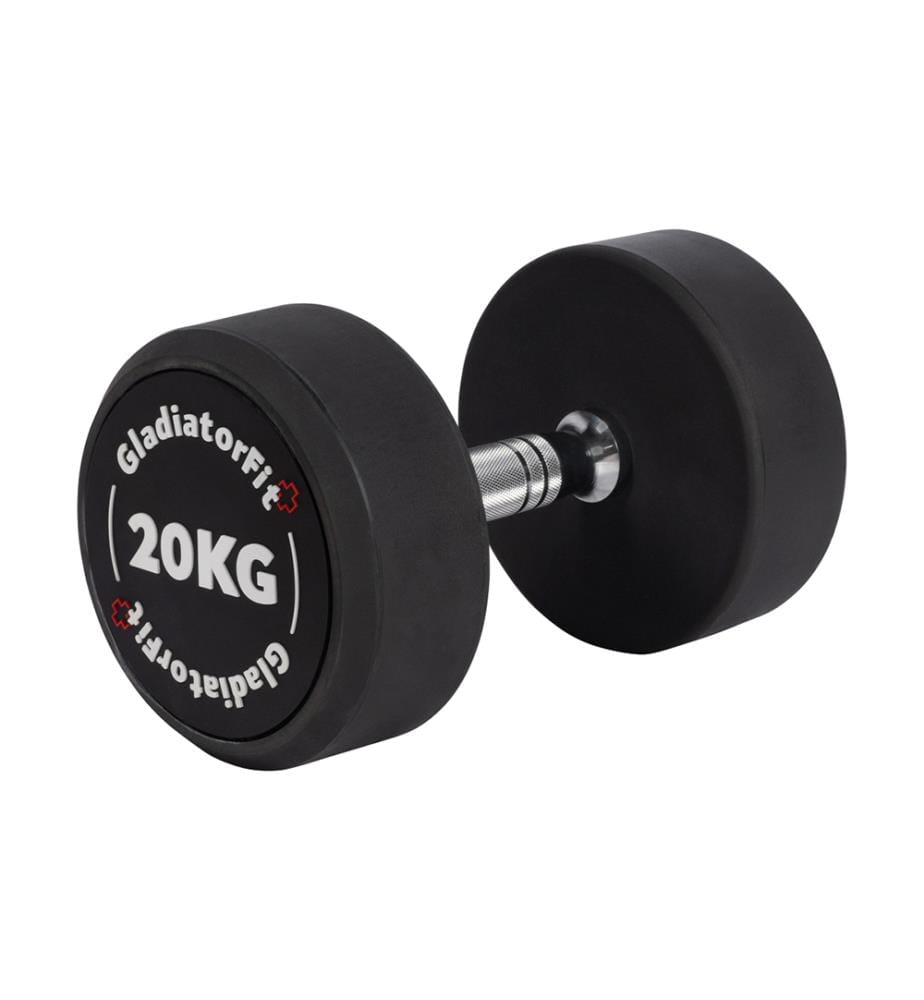 GladiatorFit Rubber round dumbbell - 20 KG | DeinDeal