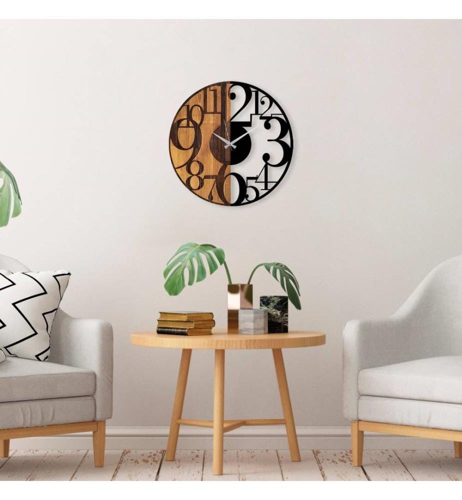 Wallxpert Decorative Wooden Wall Clock, Walnut B… | DeinDeal