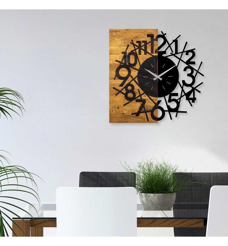 Wallxpert Decorative Wooden Wall Clock, Walnut B… | DeinDeal