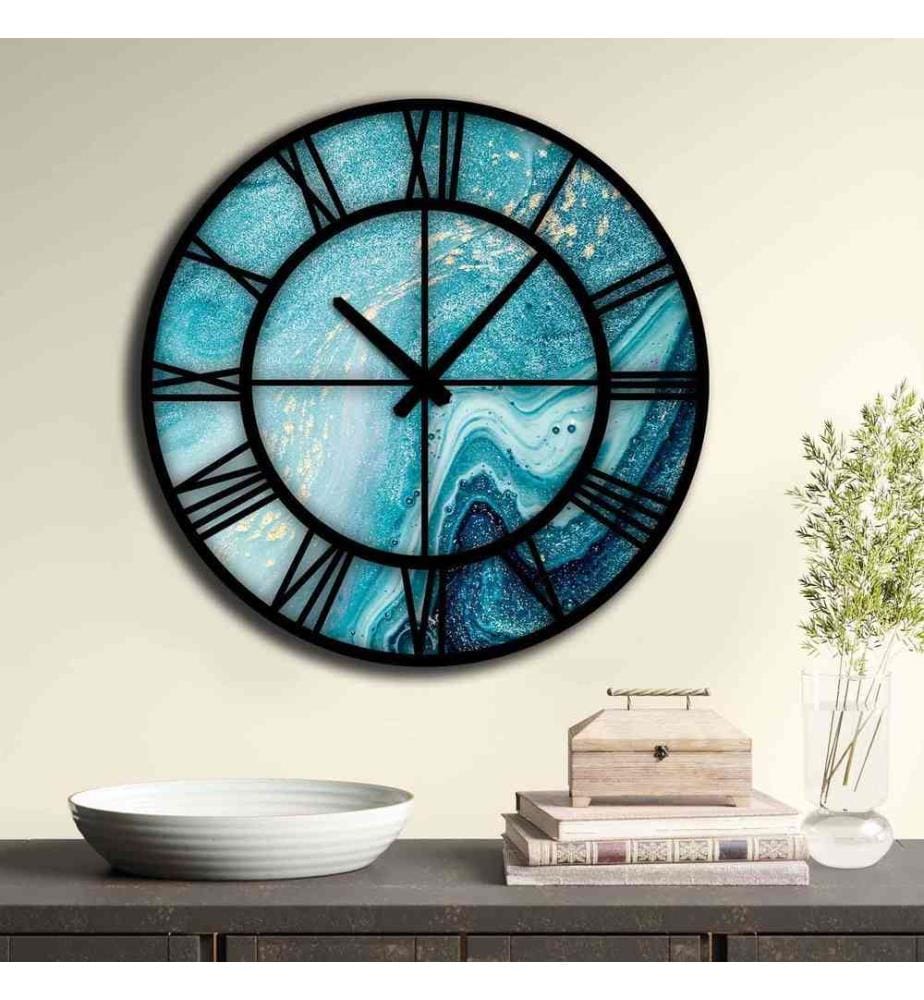 Wallxpert Decorative MDF Clock, Multicolor, MDF | DeinDeal