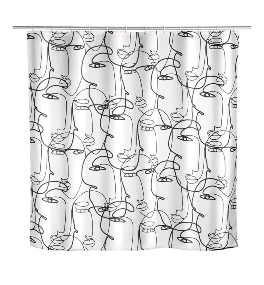 Wenko Anti-curtain shower curtain Faces, Textile… | DeinDeal