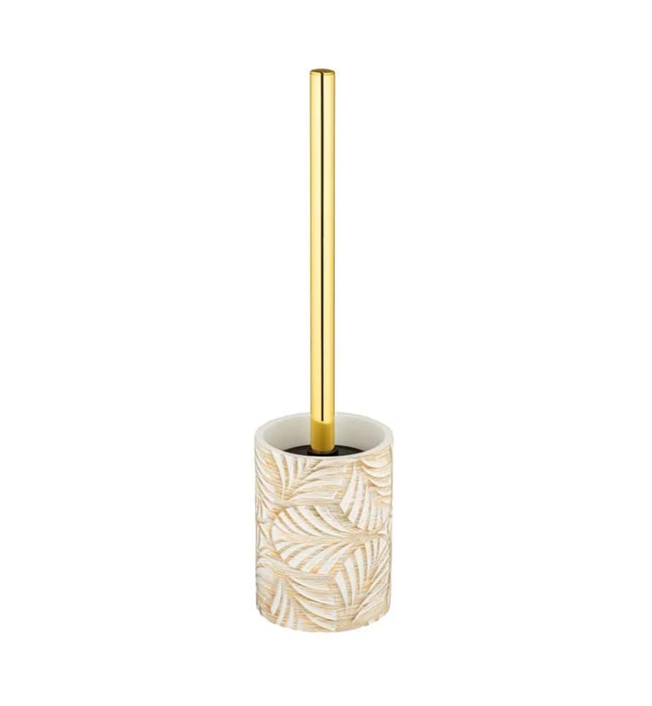 Wenko Terralba polyresin WC set - white and gold | DeinDeal