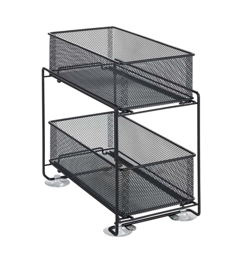 Wenko Shelf with 2 drawers black Gioma, 2 levels | DeinDeal