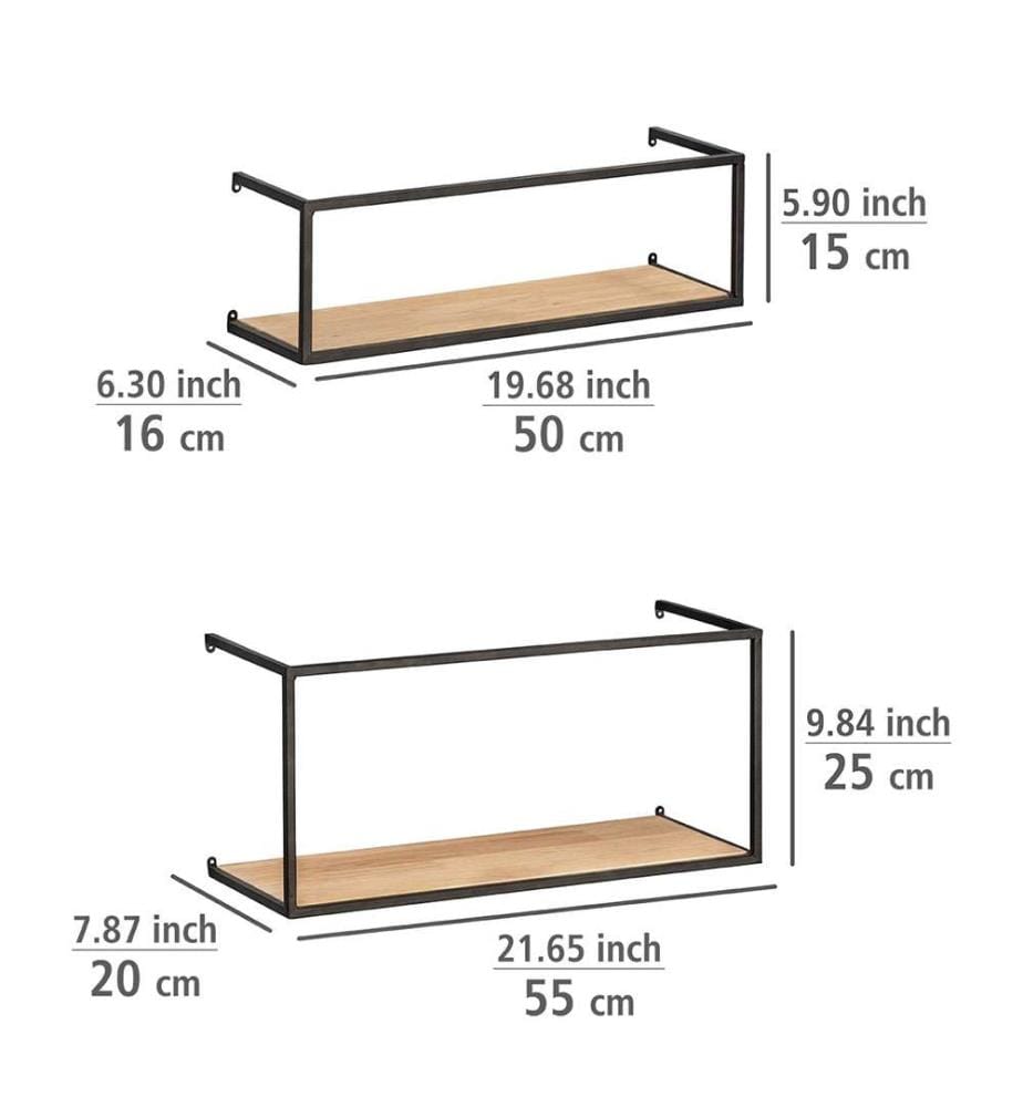 Wenko Geo Wall Shelf, Set of 2, 2 wall shelves o… | DeinDeal