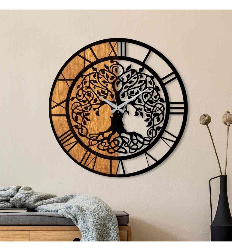 Wallxpert Decorative Wooden Wall Clock, Walnut B… | DeinDeal