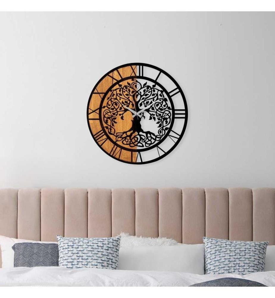 Wallxpert Decorative Wooden Wall Clock, Walnut B… | DeinDeal