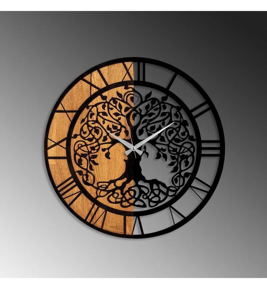Wallxpert Decorative Wooden Wall Clock, Walnut B… | DeinDeal