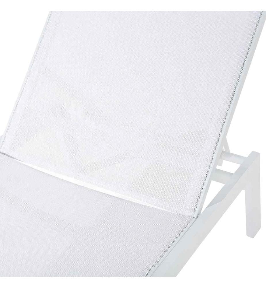 Chaise Longue Transat en Aluminium et Textile Bl… | DeinDeal