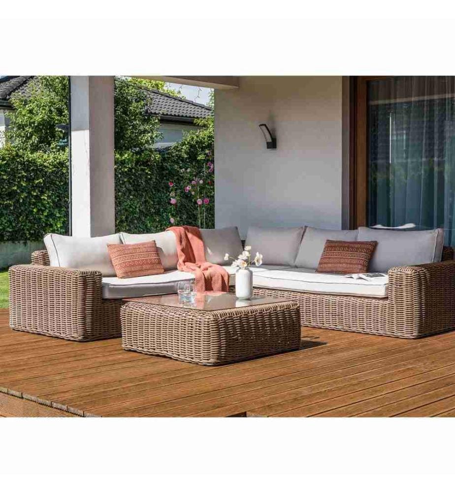 Beliani Gartenlounge Set Braun aus Polyrattan mi… | DeinDeal