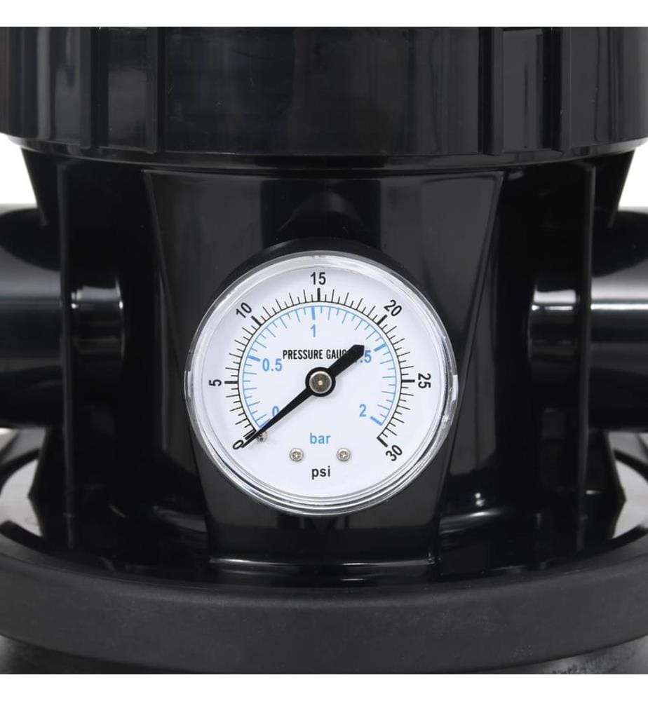 Pool-Sandfilter mit 6-Wege-Ventil Schwarz | DeinDeal