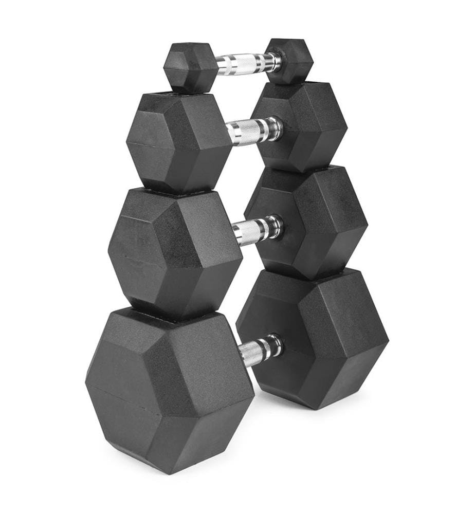 Hex Dumbbell 3 kg - Single - Black & Chrome Gyms… | DeinDeal