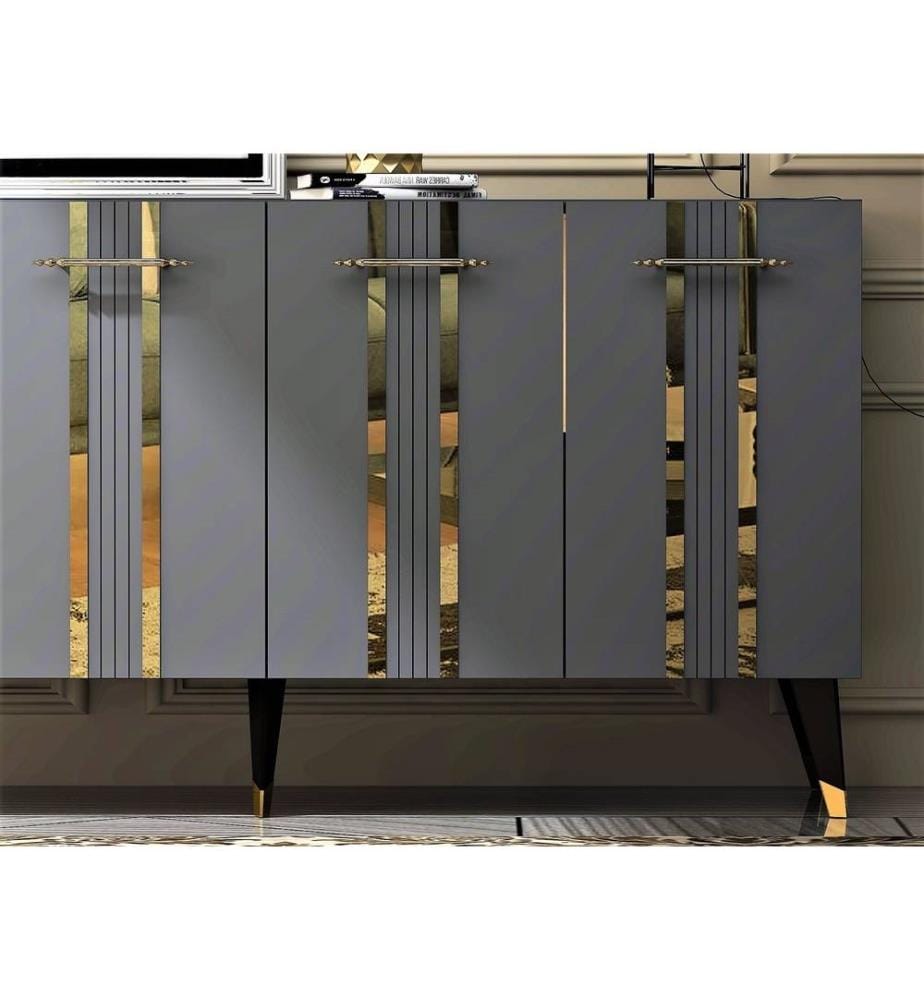 KALUNE DESIGN Console, Anthracite, Gold, Melamin… | DeinDeal