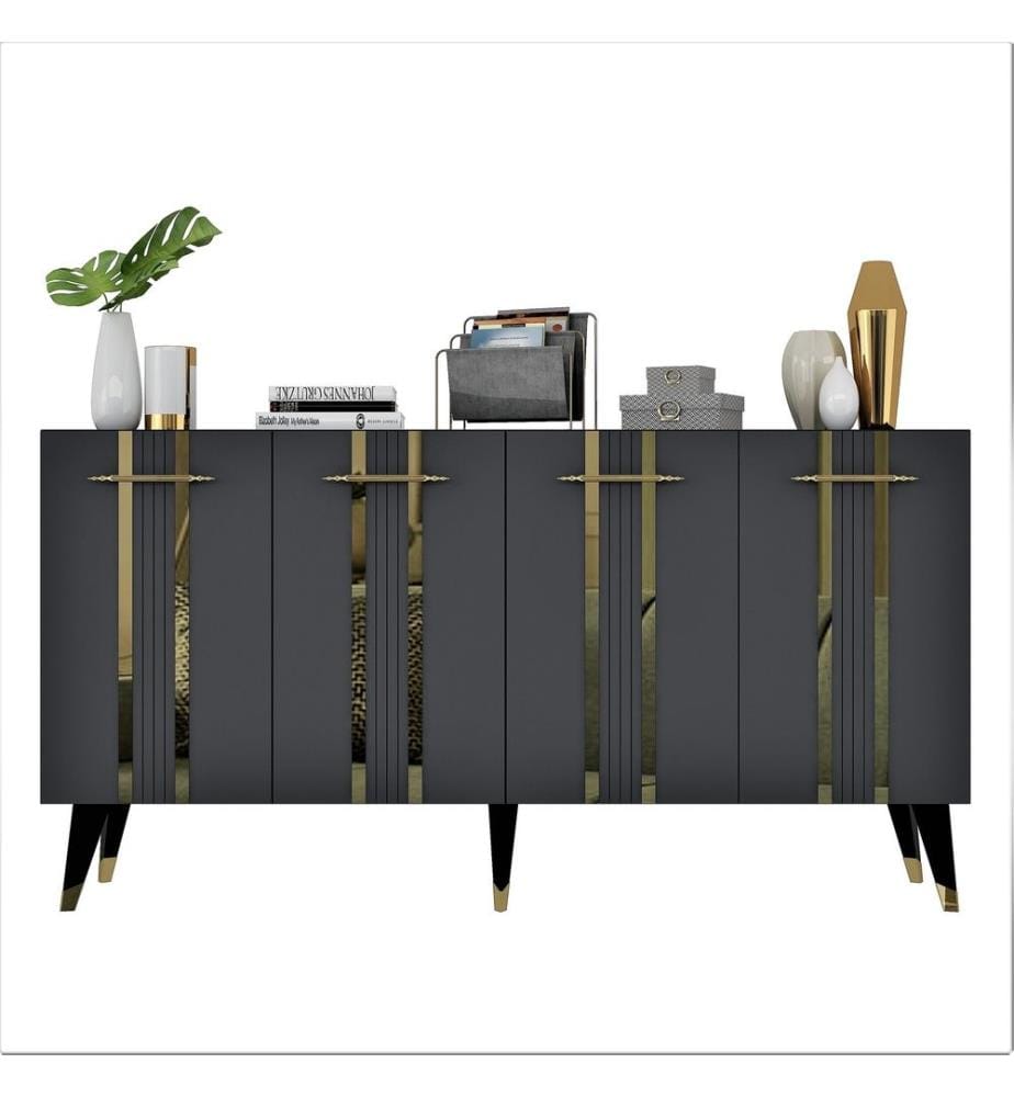KALUNE DESIGN Console, Anthracite, Gold, Melamin… | DeinDeal
