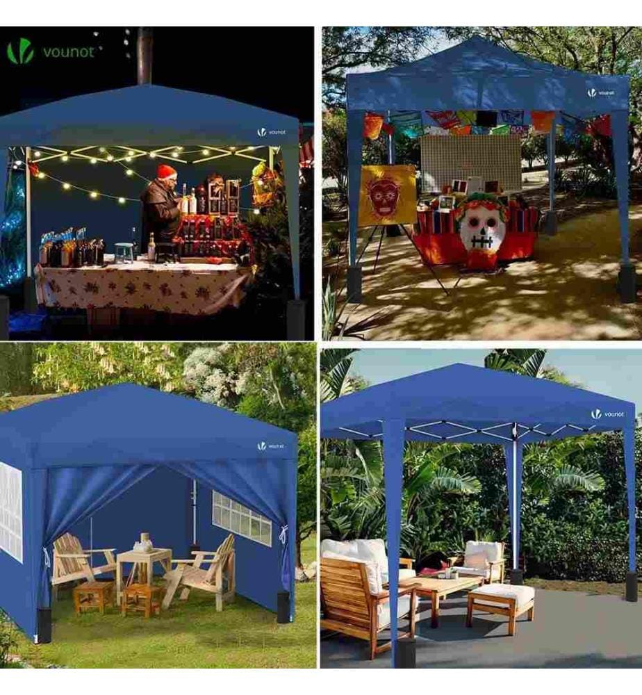 Vounot Garden Gazebo 3x3m Folding Tent with 4 Si… | DeinDeal