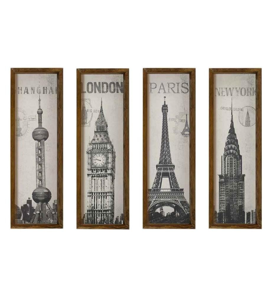 Wallxpert Decorative Framed MDF Painting, 4 Piec… | DeinDeal