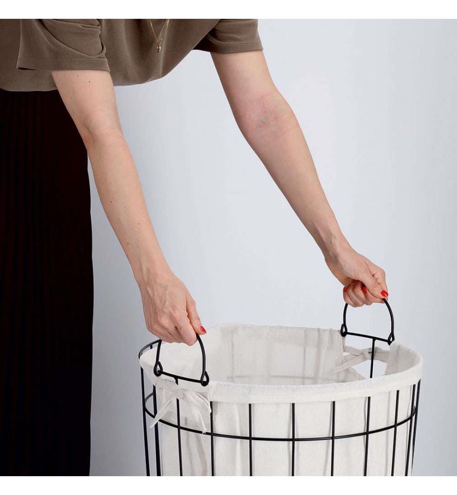 Zeller Laundry Collector on Wheels, Metal/Canvas… | DeinDeal