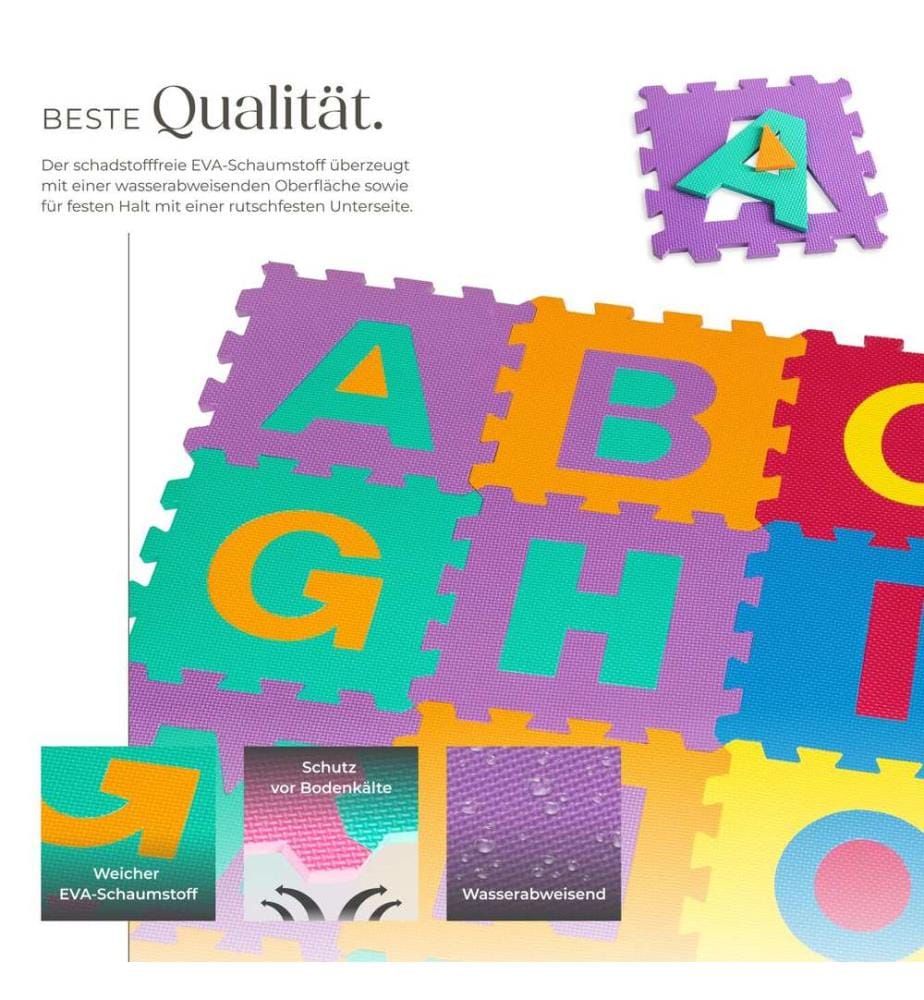 Play Mat - 86-piece with letters and numbers, so… | DeinDeal