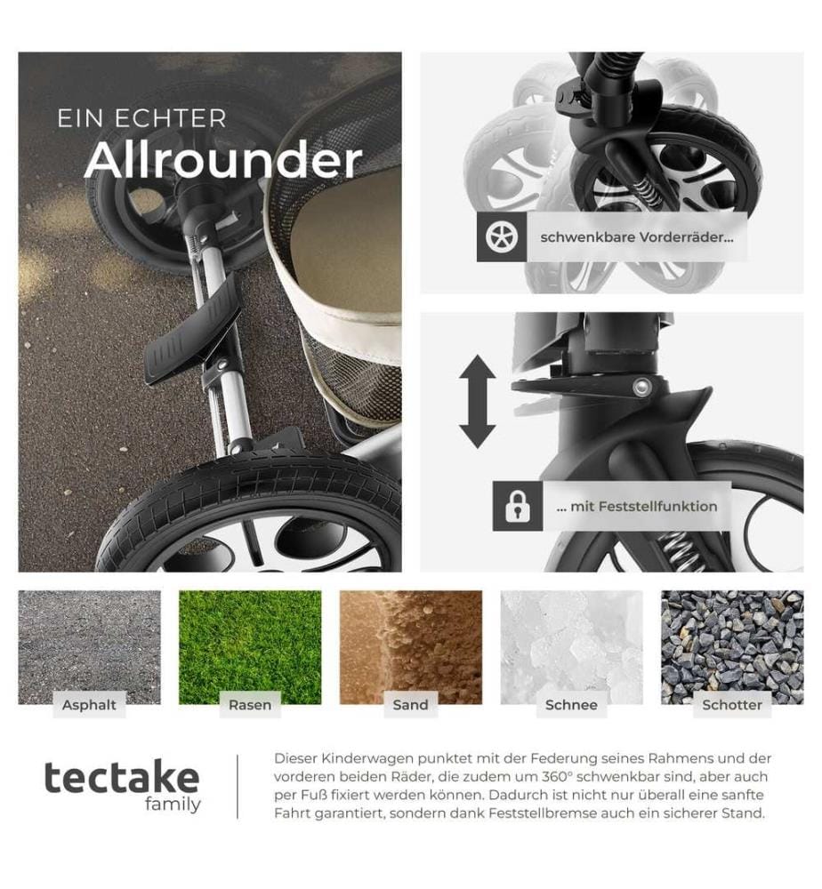 Pram - foldable, 5-point harness, safety bar and… | DeinDeal