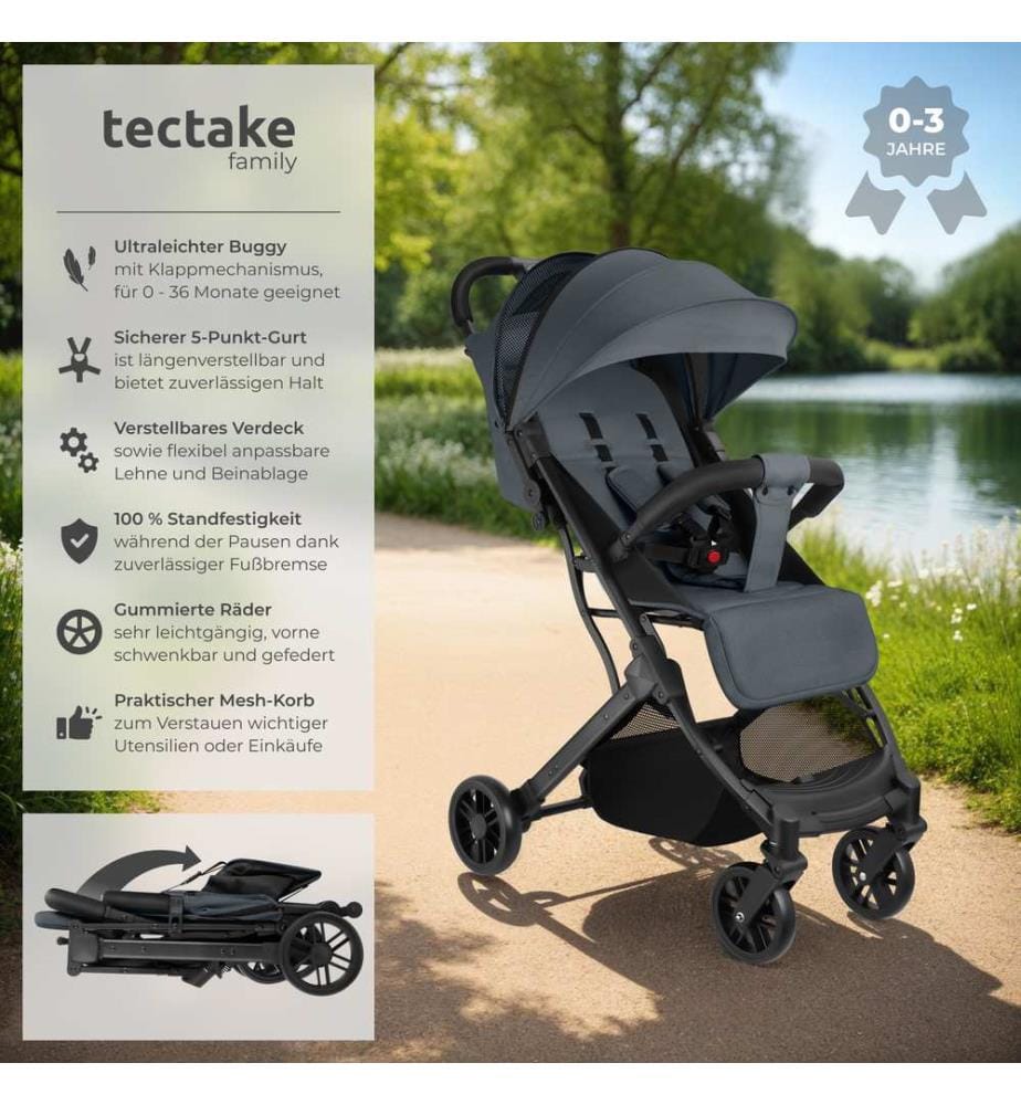 Pushchair Finn - foldable, 5-point harness, one-… | DeinDeal