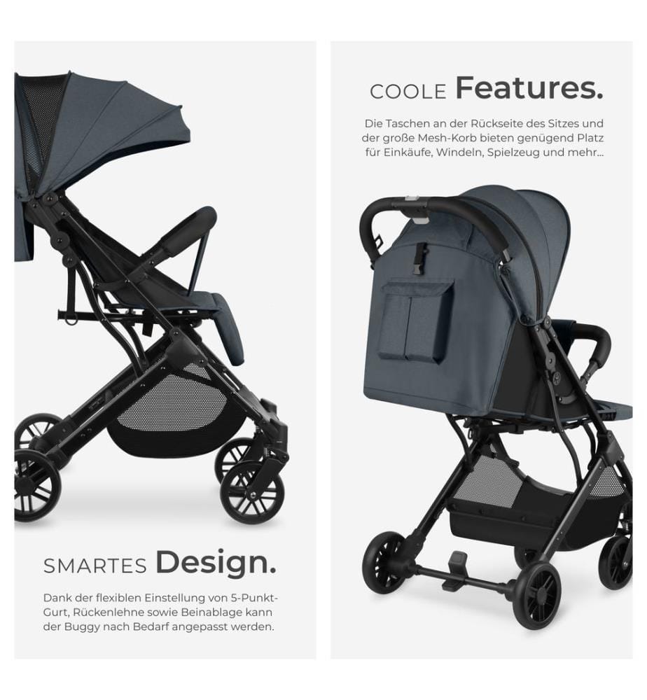 Pushchair Finn - foldable, 5-point harness, one-… | DeinDeal