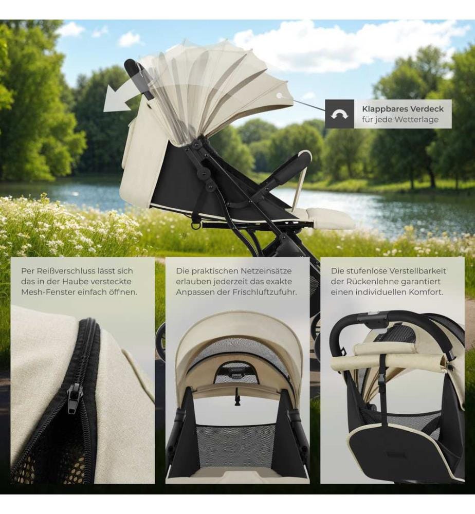 Pushchair Finn - foldable, 5-point harness, one-… | DeinDeal