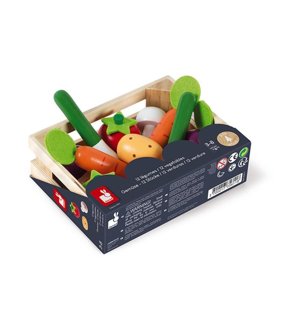 Janod Wooden box with vegetables 12pcs. | DeinDeal