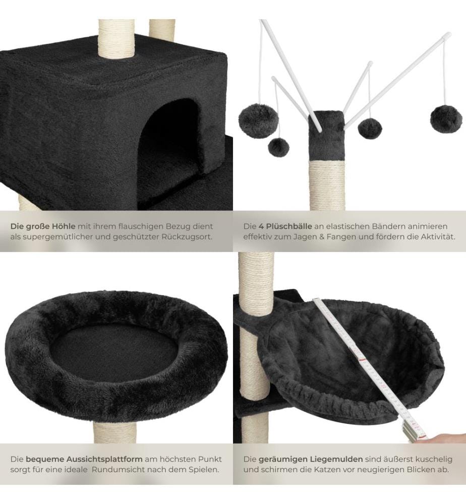 Kratzbaum Lilou 165 cm - schwarz | DeinDeal