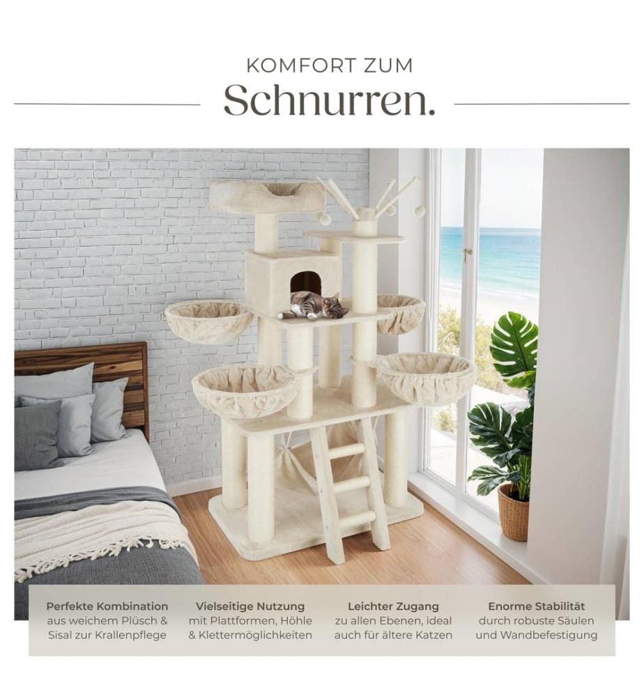 Kratzbaum Gismo 195 cm - beigeweiss | DeinDeal