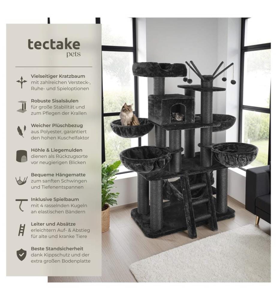 Kratzbaum Gismo 195 cm - schwarz | DeinDeal