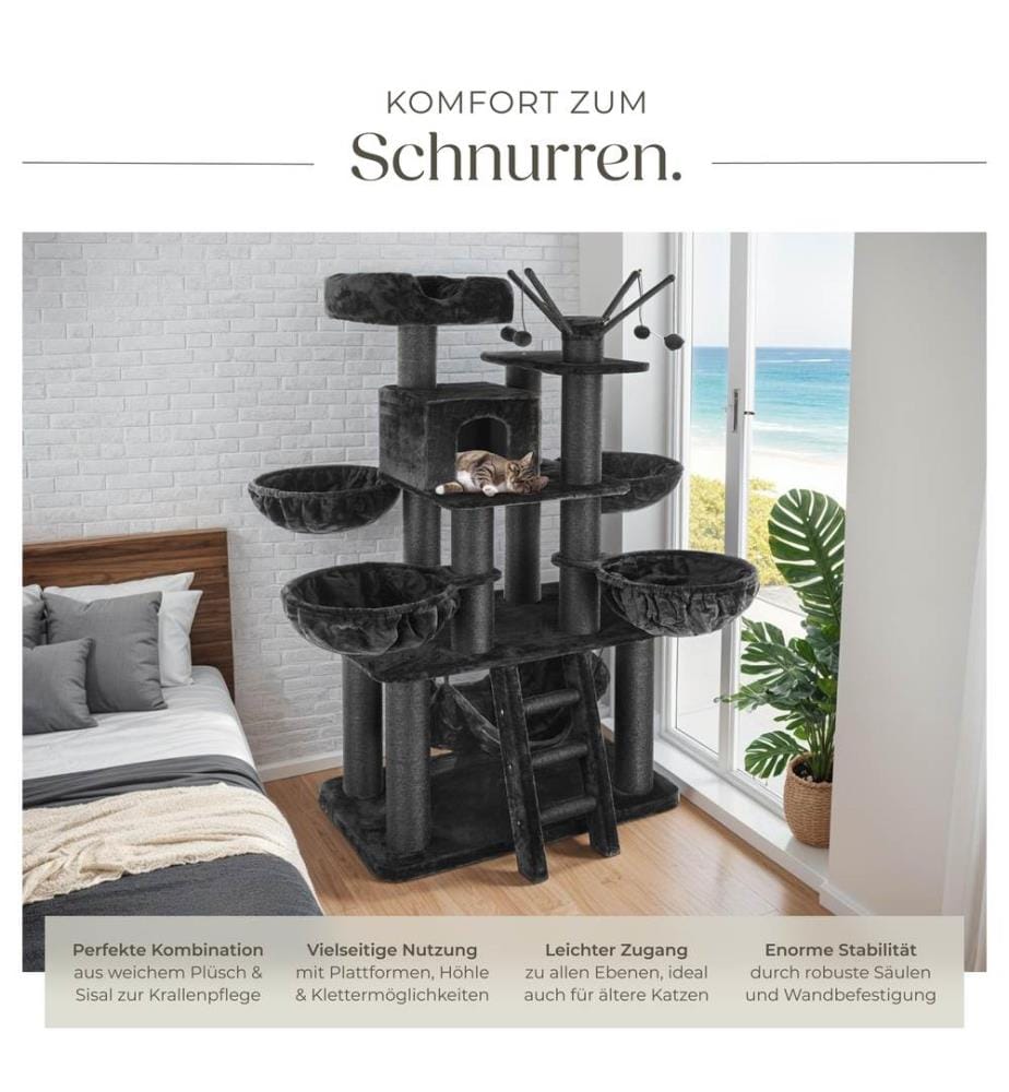 Kratzbaum Gismo 195 cm - schwarz | DeinDeal