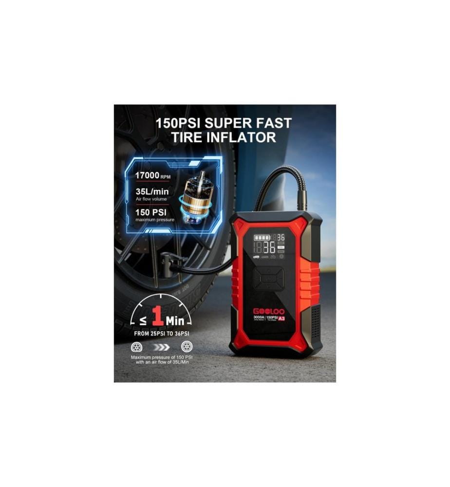 Gooloo - A3 Démarreur Jump/Compresseur 12 V, 300… | DeinDeal