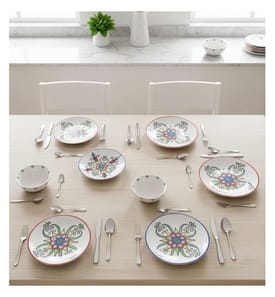 HERMIA Geschirrset, 24-teilig, mehrfarbig, 100 %… | DeinDeal