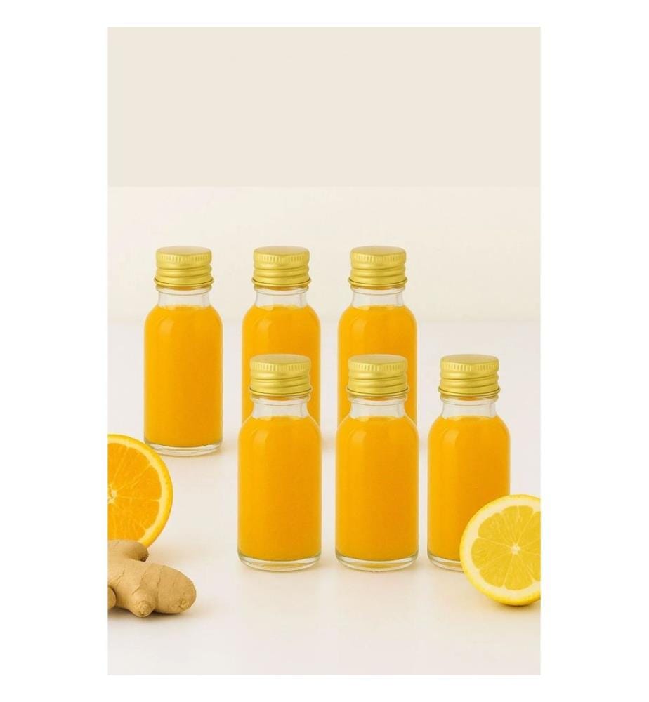 HERMIA Glasflaschenset, 6 Stück, transparent, go… | DeinDeal