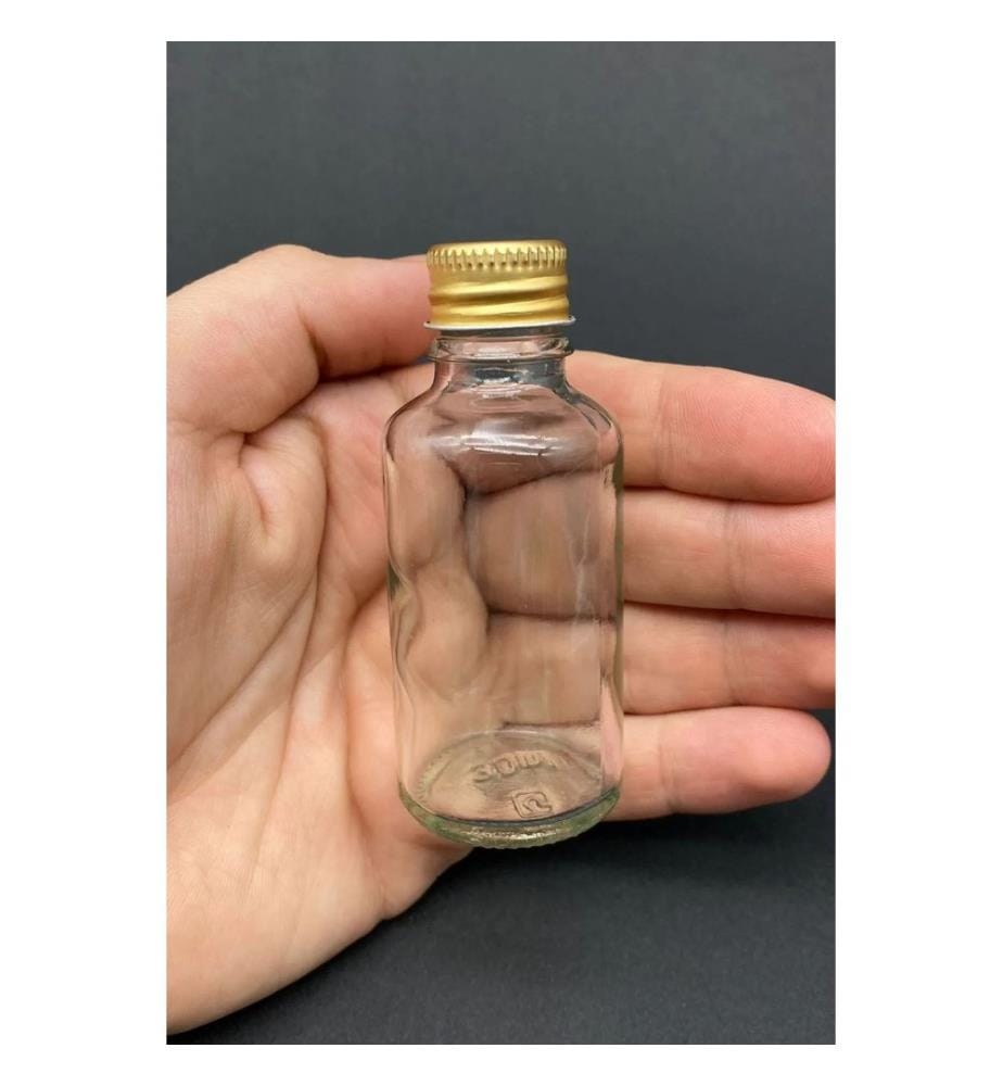 HERMIA Glasflaschenset, 6 Stück, transparent, go… | DeinDeal