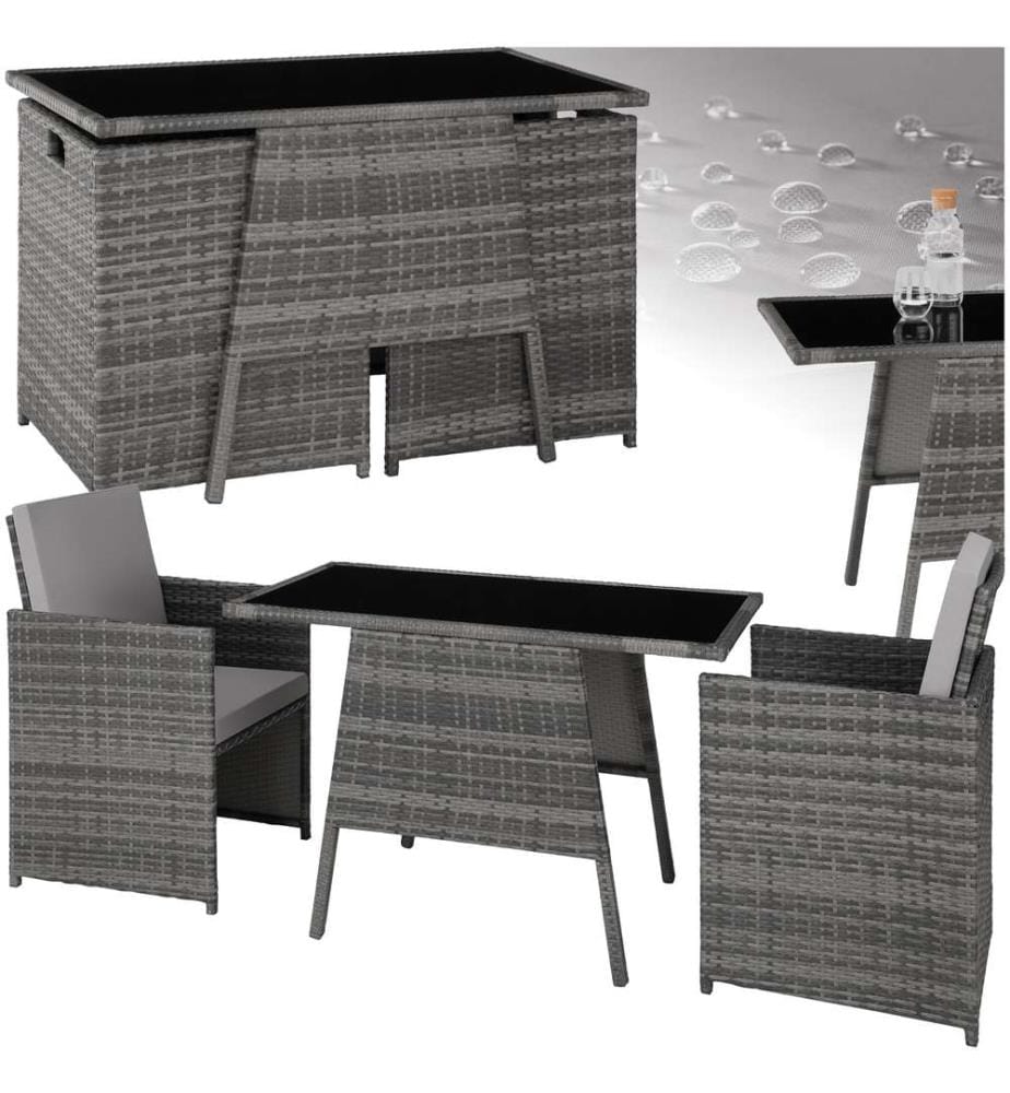 Rattan Sitzgruppe Lausanne 21 - grau | DeinDeal