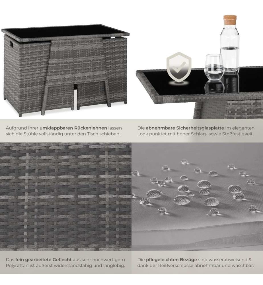 Rattan Sitzgruppe Lausanne 21 - grau | DeinDeal
