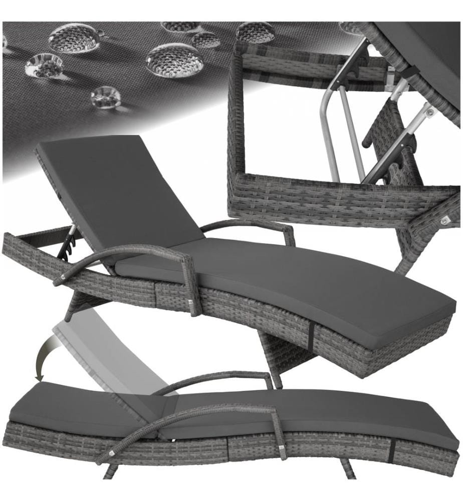 Aluminium Rattan Sonnenliege Océane - grau | DeinDeal