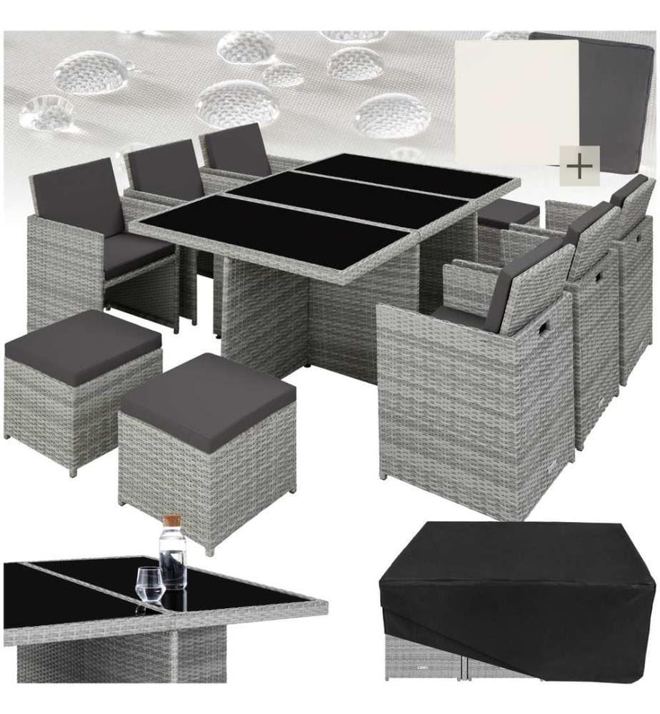Aluminium Rattan Sitzgruppe New York 641 mit Sch… | DeinDeal