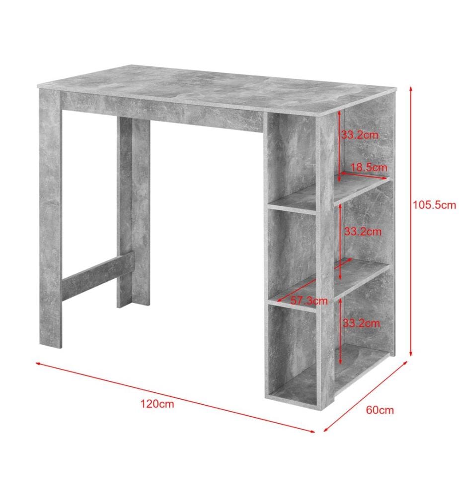 En.Casa Bartheke 120x60x106 cm mit 3 Ablagefläch… | DeinDeal