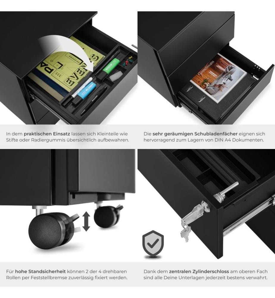 Aktenrollschrank Magna mit 3 abschliessbaren Sch… | DeinDeal