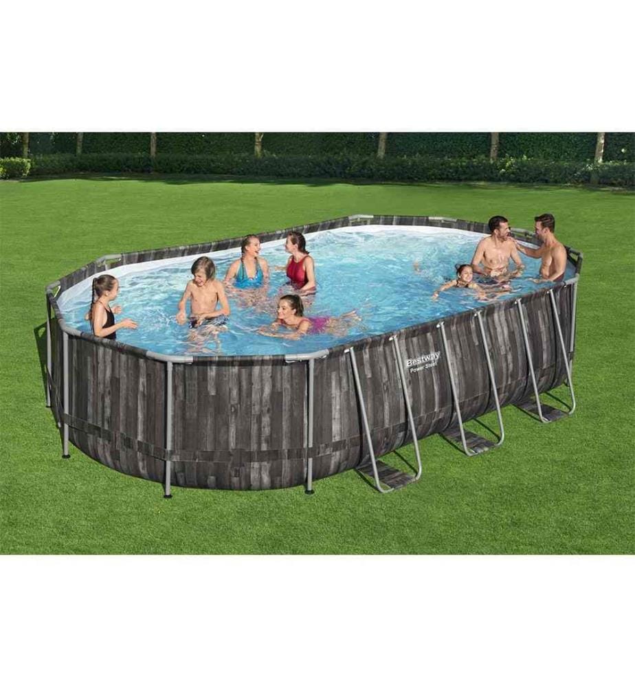 Bestway Power Steel Pool oval 610 x 366 x 122 cm | DeinDeal