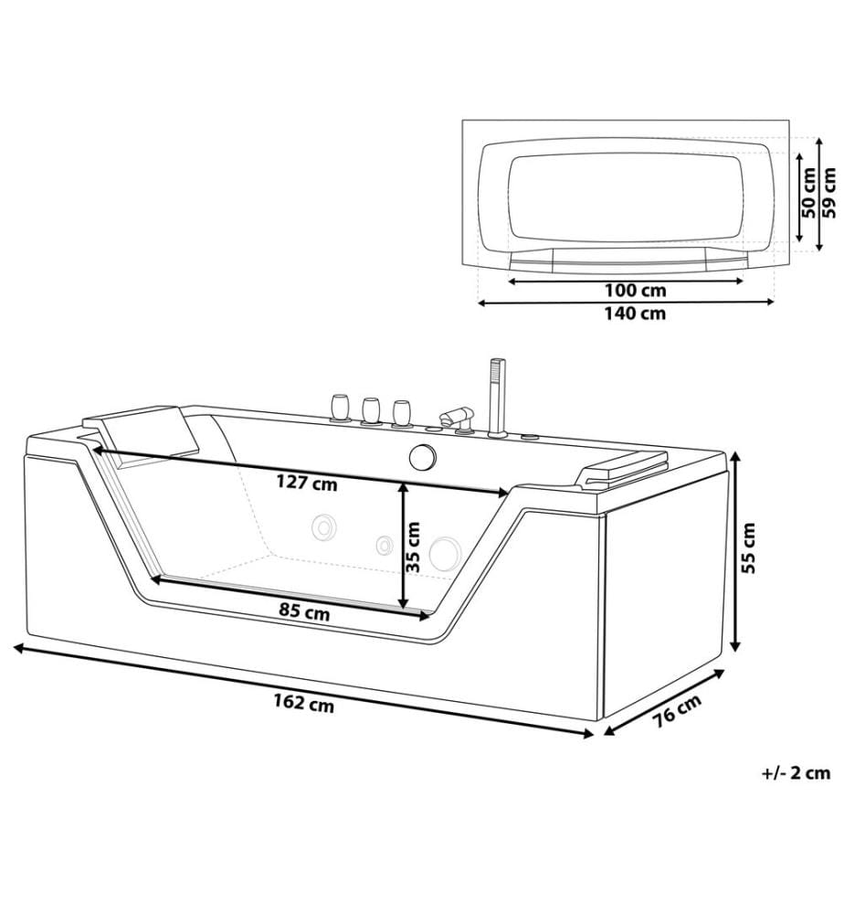 Whirlpool Badewanne Eckmodell mit LED SAMANA 162… | DeinDeal