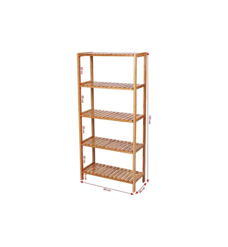 Songmics - Regal 60 cm x 130 cm, Bambus/Nature | DeinDeal